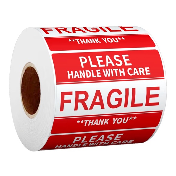 Office | Buy It Now Set Of 4 2x3 In Red Fragile Handle With Care Labels ...